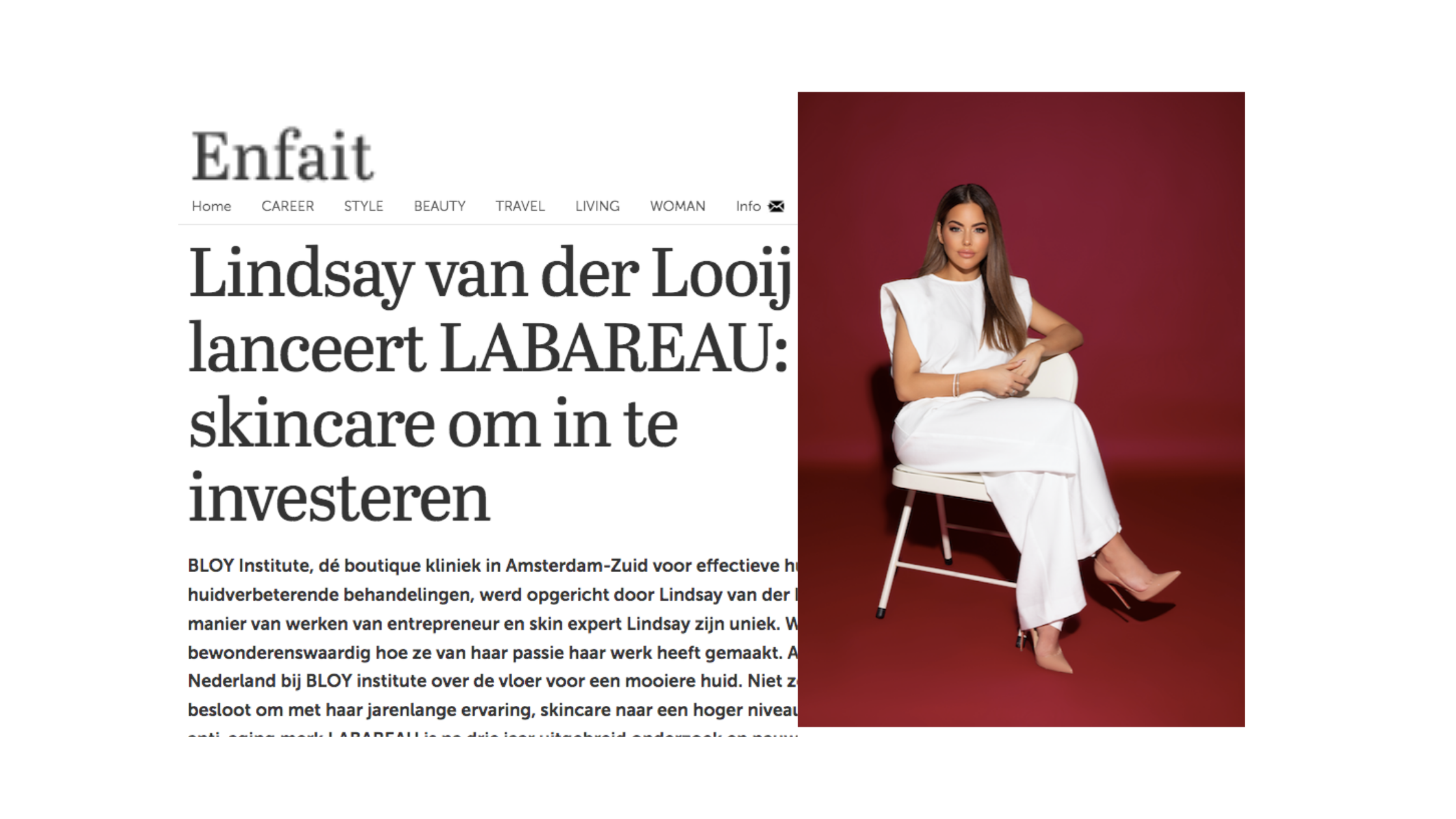 Enfait: Lindsay van der Looij lanceert LABAREAU, huidverzorging om in